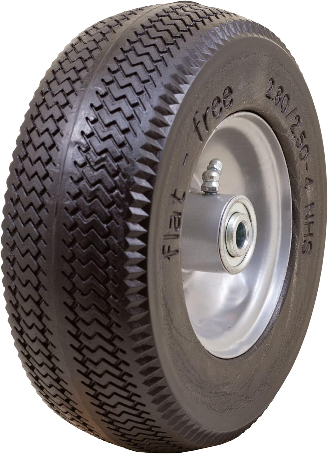 Marathon 2.80/2.50-4" Narrow Flat Free Tire on Wheel, 3" Hub, 1/2 ...
