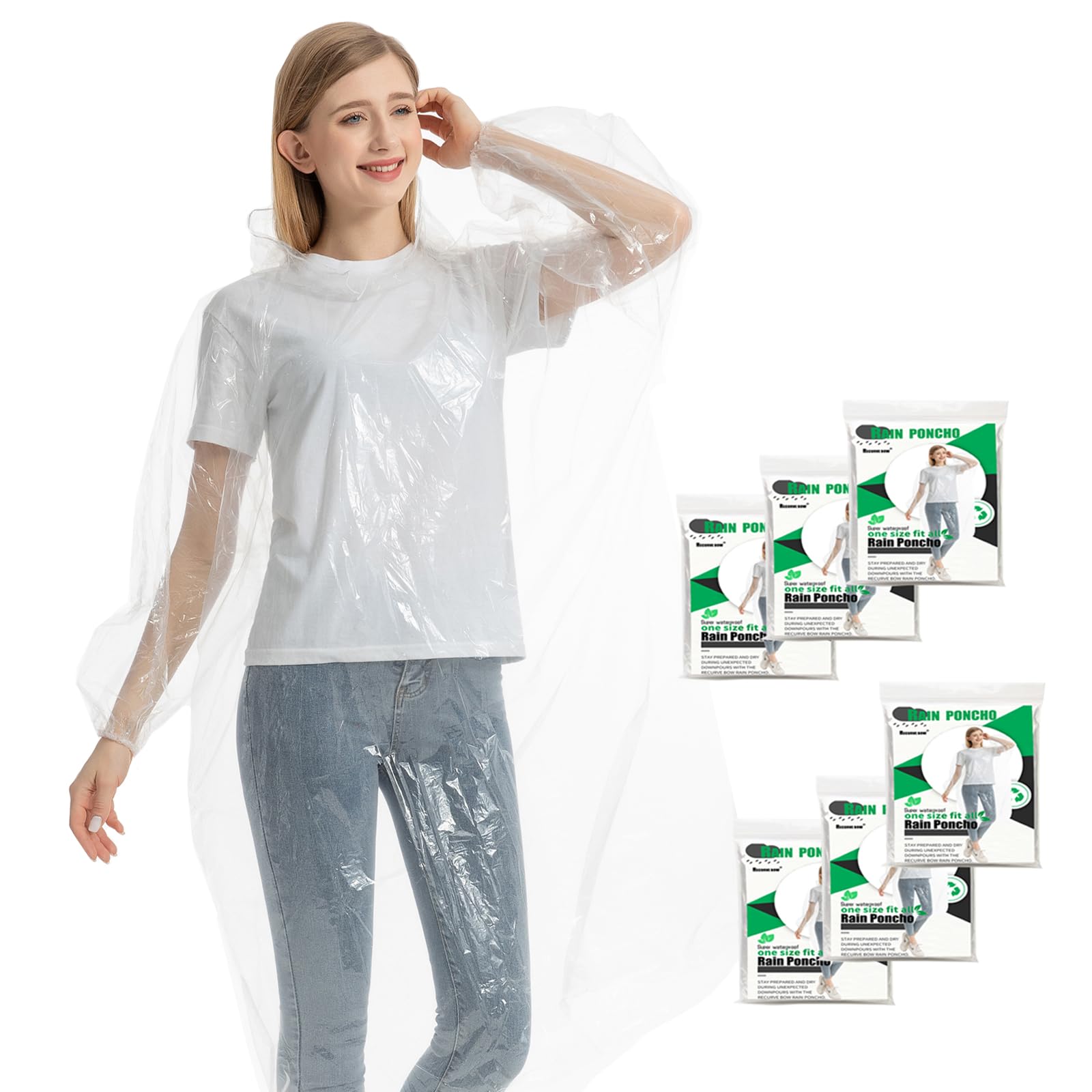 Amazon.com: Recurve Bow Rain Poncho,Travel Poncho For Adult 6 Pack ...