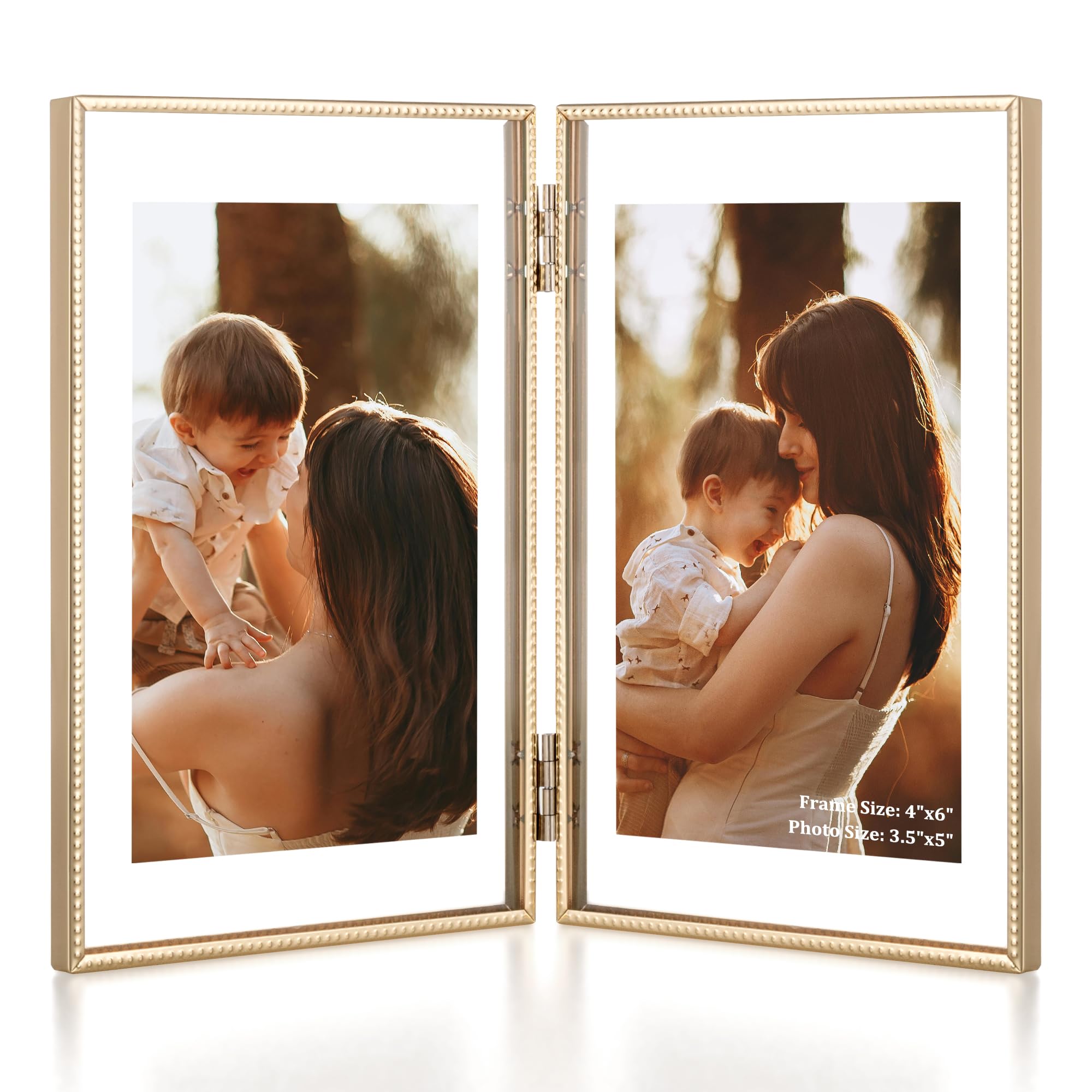 Amazon.com - RICHFOCUS 4x6 Double Floating Picture Frame, Hinged ...