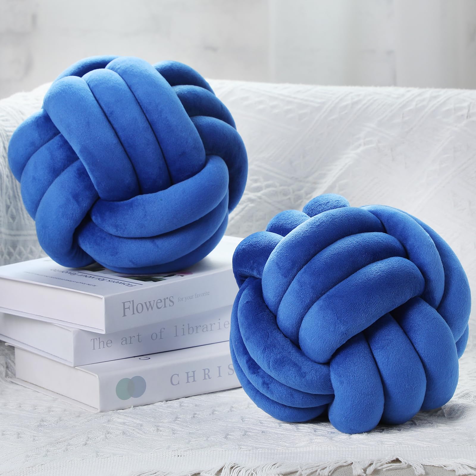 Amazon.com: Namalu 2 Pieces Plush Knot Ball Pillows Decorative Round ...