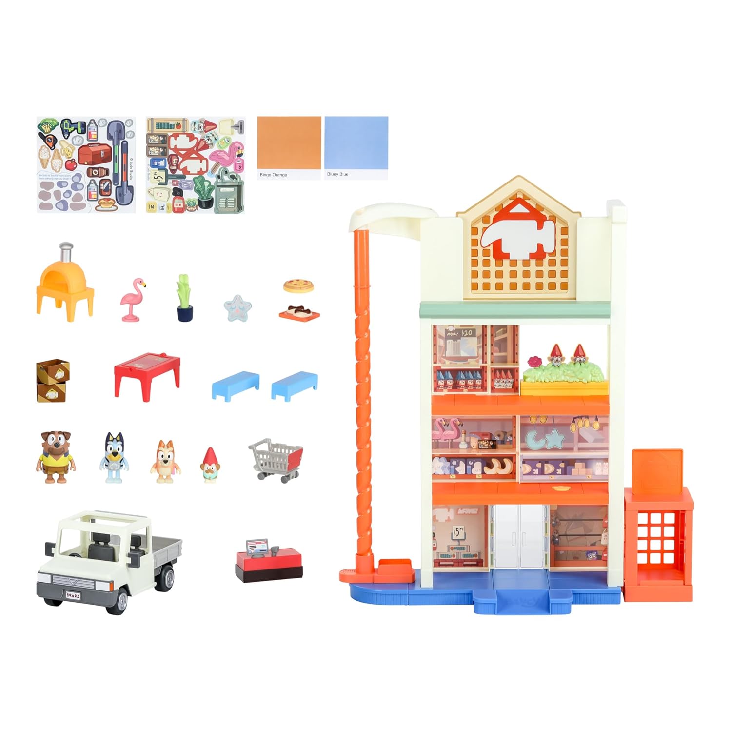Buy Bluey Hammerbarn Shopping Center Mega Set, 4 Level, 22" Tall ...