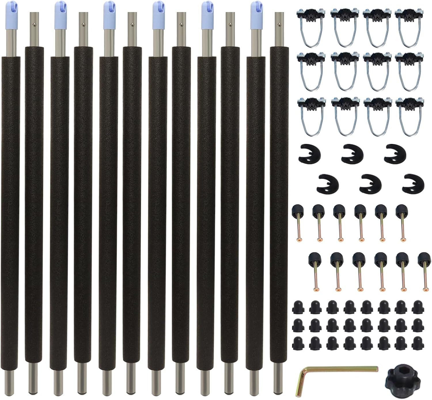 Universal Trampoline Poles Replacement Set, 6 Straight Poles for 12Ft ...