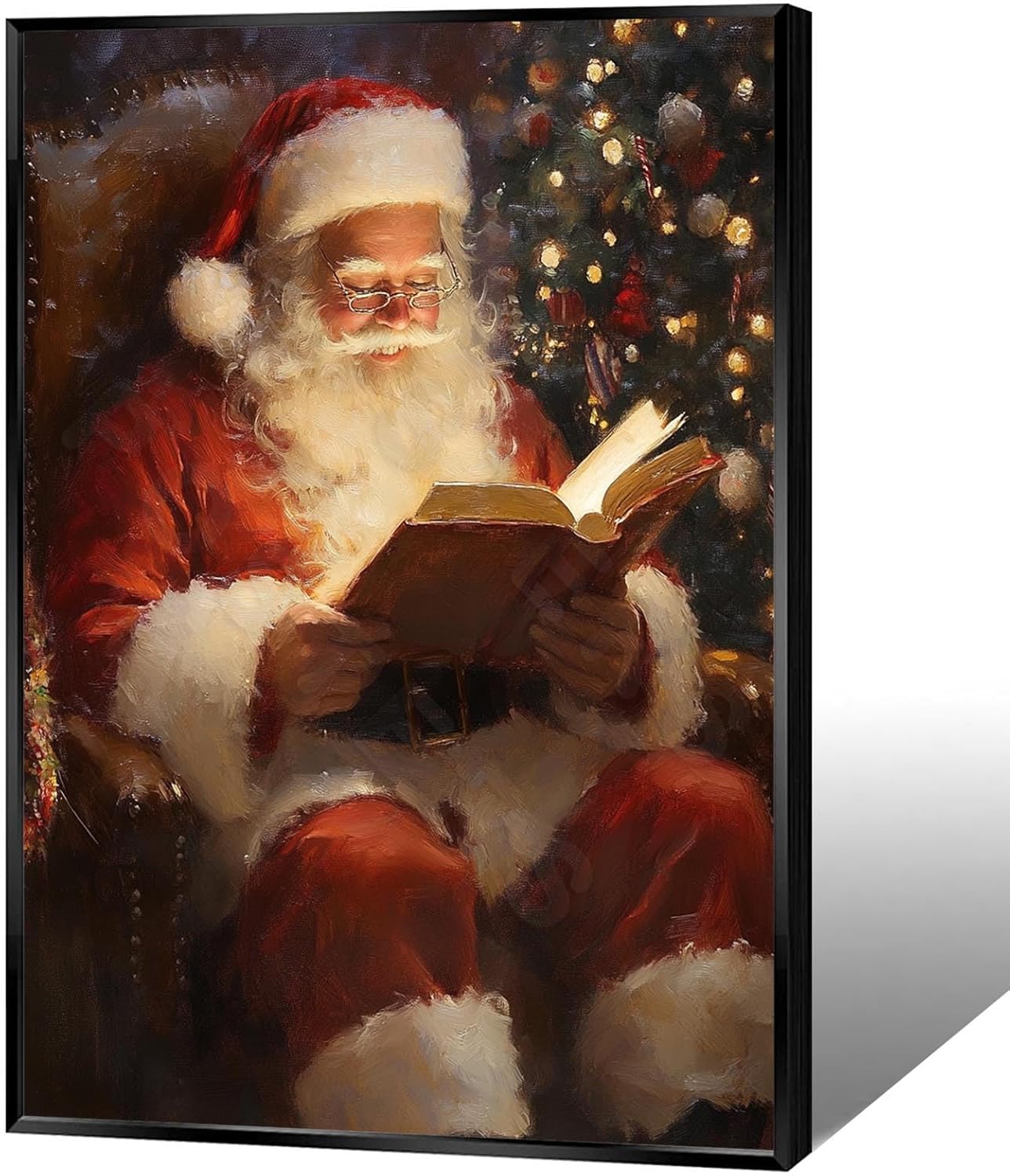 Amazon.com: ECUASMR Vintage Christmas Canvas Wall Art Santa Claus ...