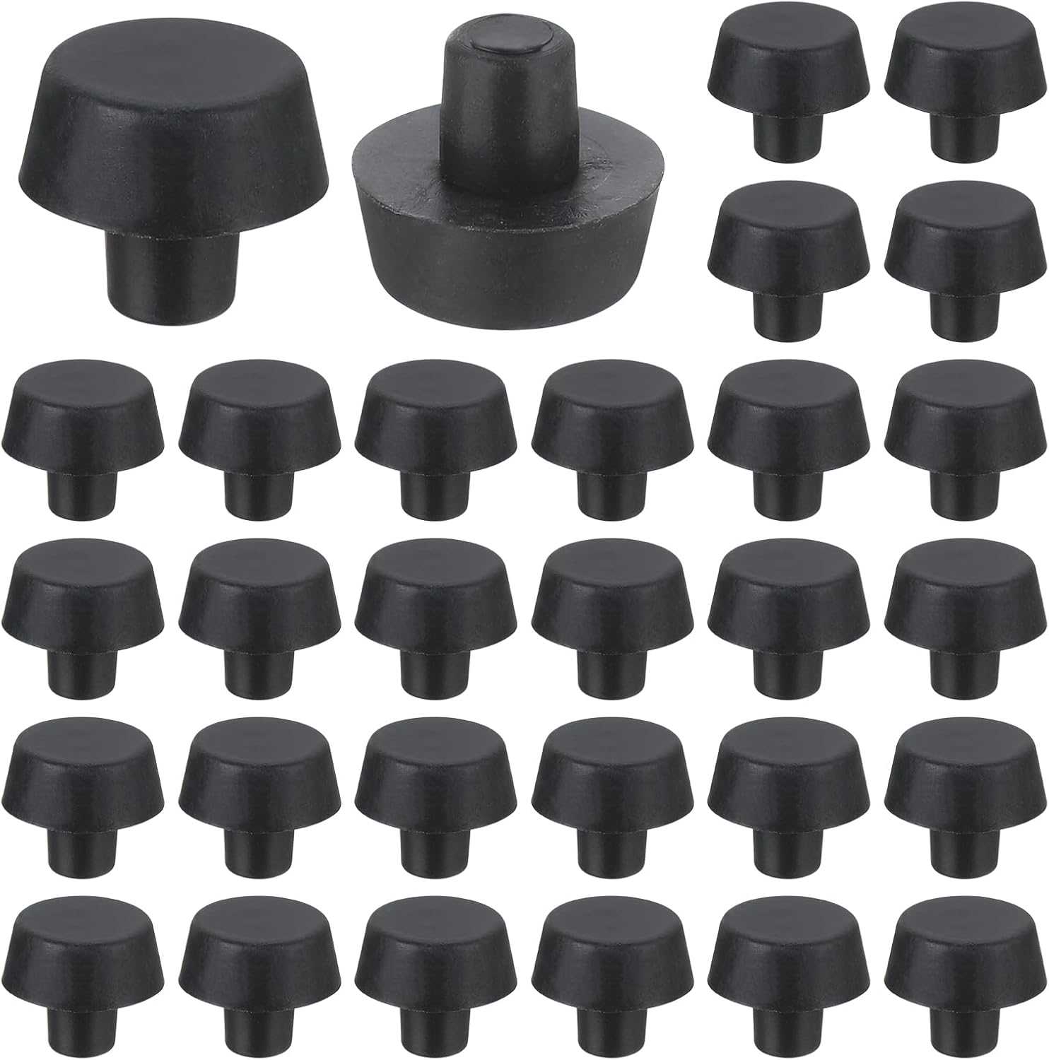 uxcell 30 Pcs Rubber Stem Bumper Glides, Glass Top Table Bumpers with ...