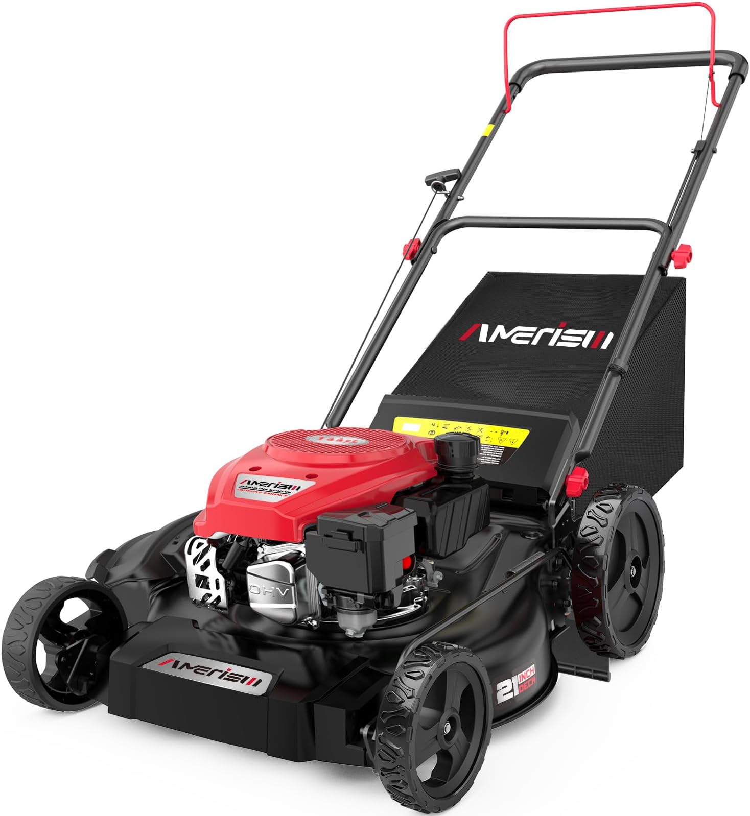 Amazon.com : AMERISUN Gas Lawn Mower, 21" with 144cc 4-Cycle OHV Engine ...