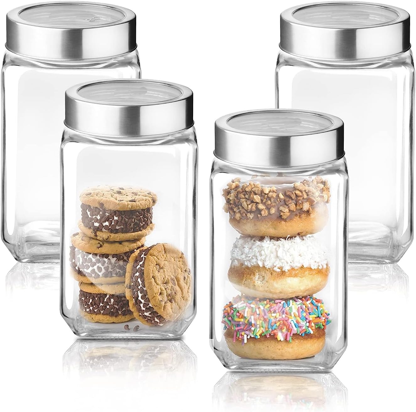 Amazon.com: Feelopie Piramal Cube Storage Glass Jar With Airtight See ...