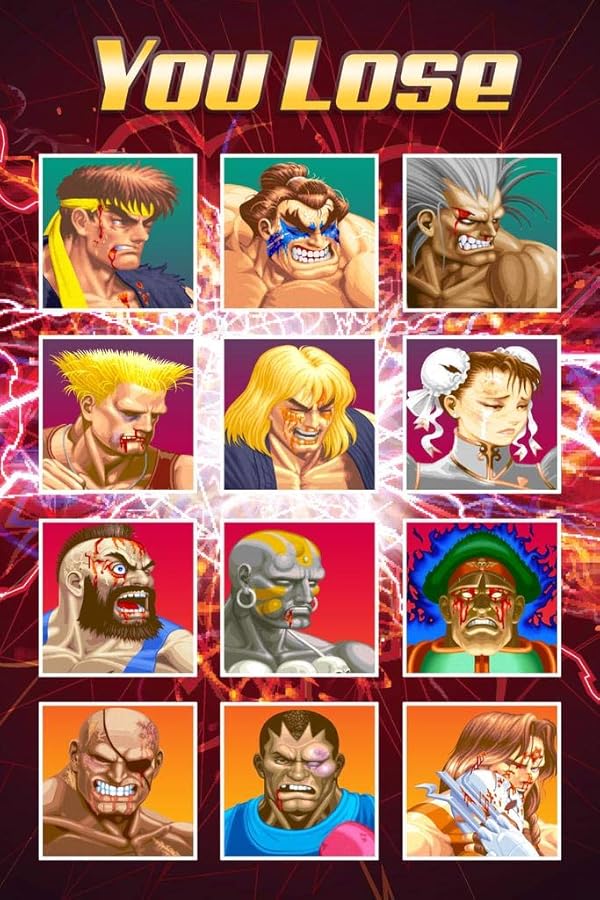 Laminated Street Fighter You Lose Defeated Challengers Capcom Video ...
