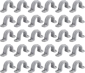 30PCS 1-Inch PVC Conduit Clamps - U Shaped 2-Hole Pipe Straps for ...