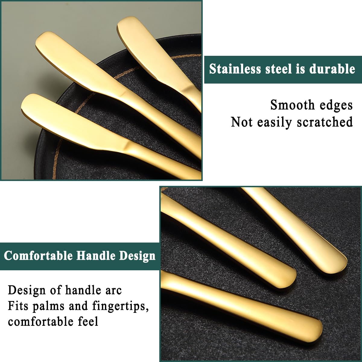 Snapklik.com : Butter Knife Spreader 6 Pieces 5.6", Stainless Steel ...
