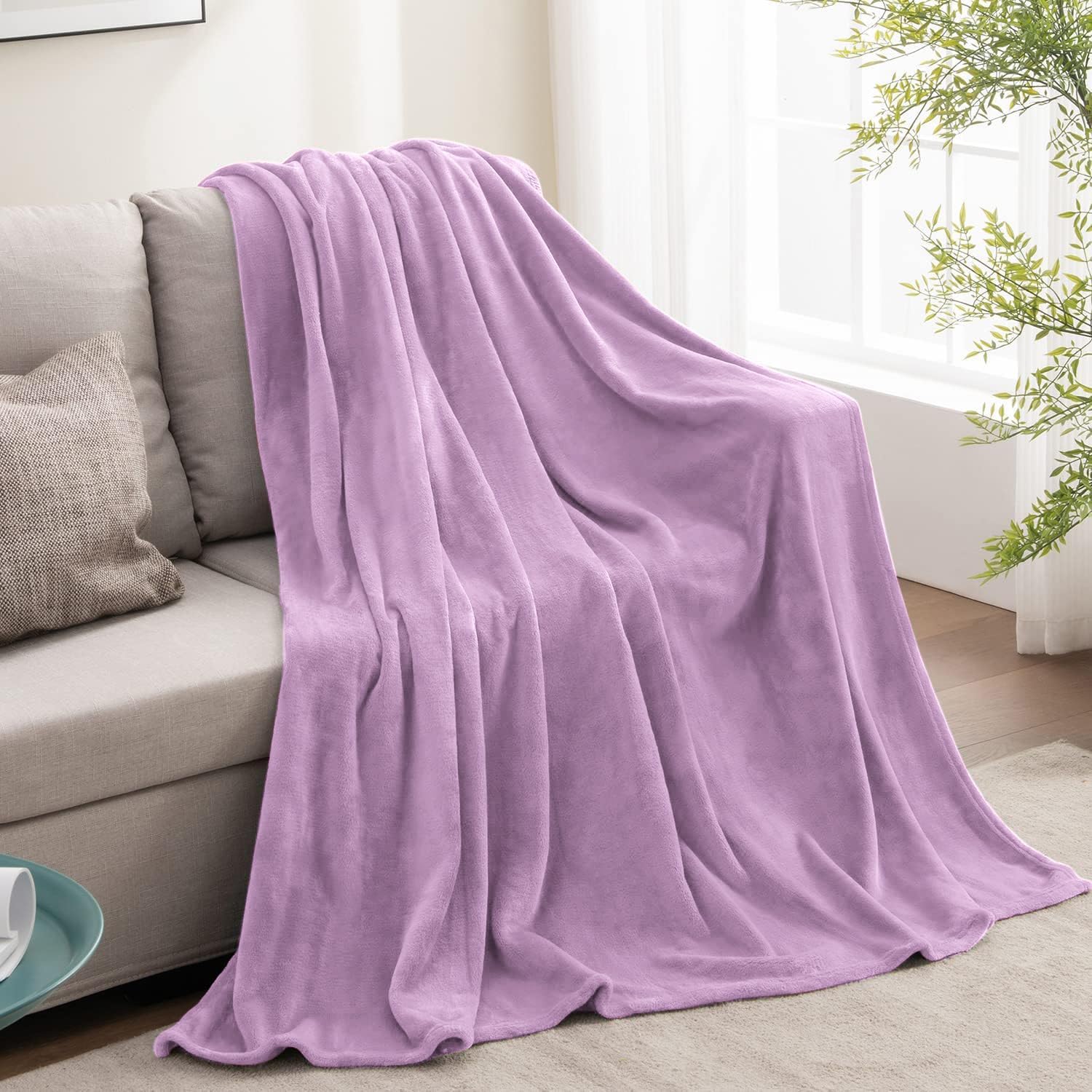 Amazon.com: BEDELITE Fleece Blanket Lilac Throw Blankets for Couch ...