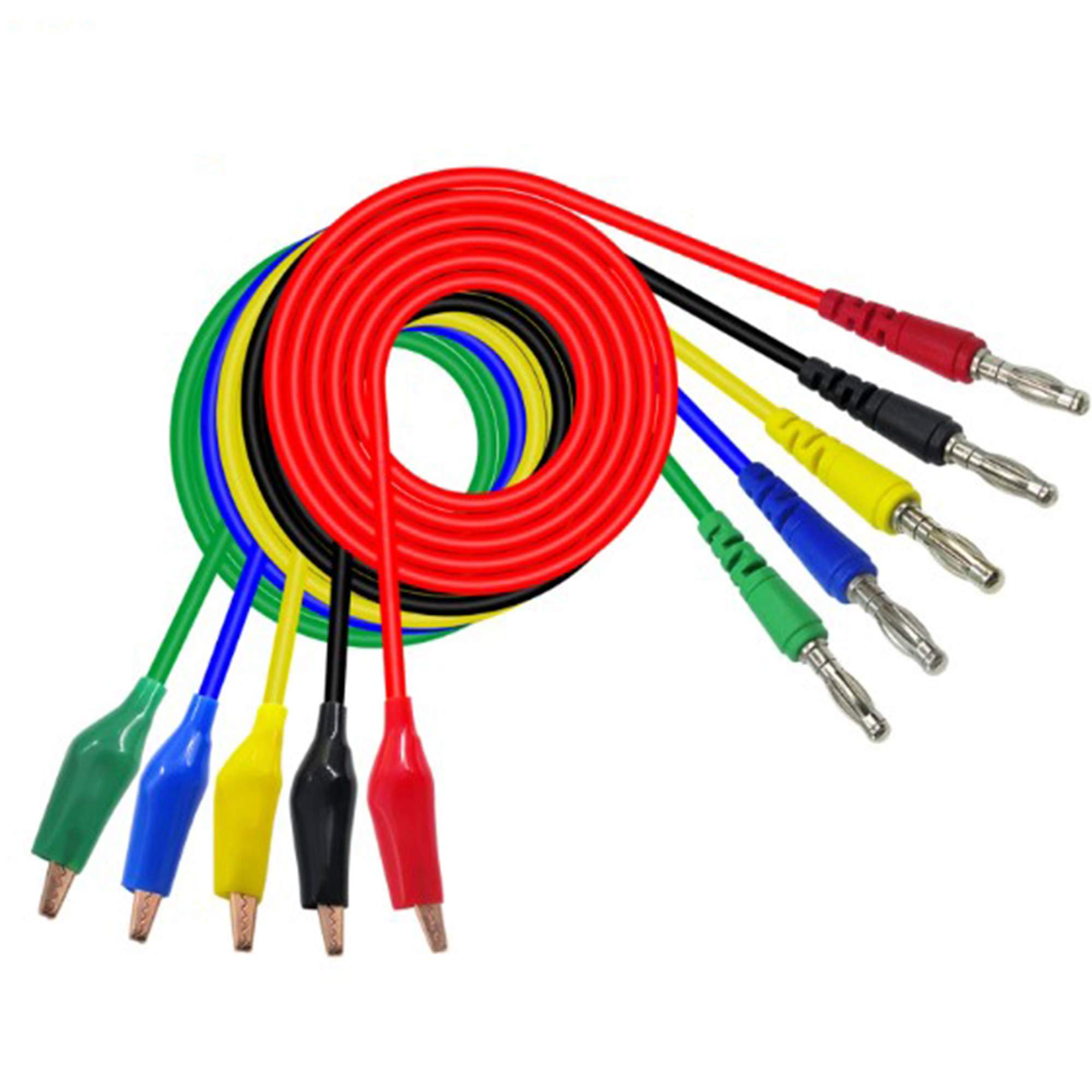5 Pcs 1m Multimeter Test Cable 4mm Banana Plug Test | Desertcart INDIA