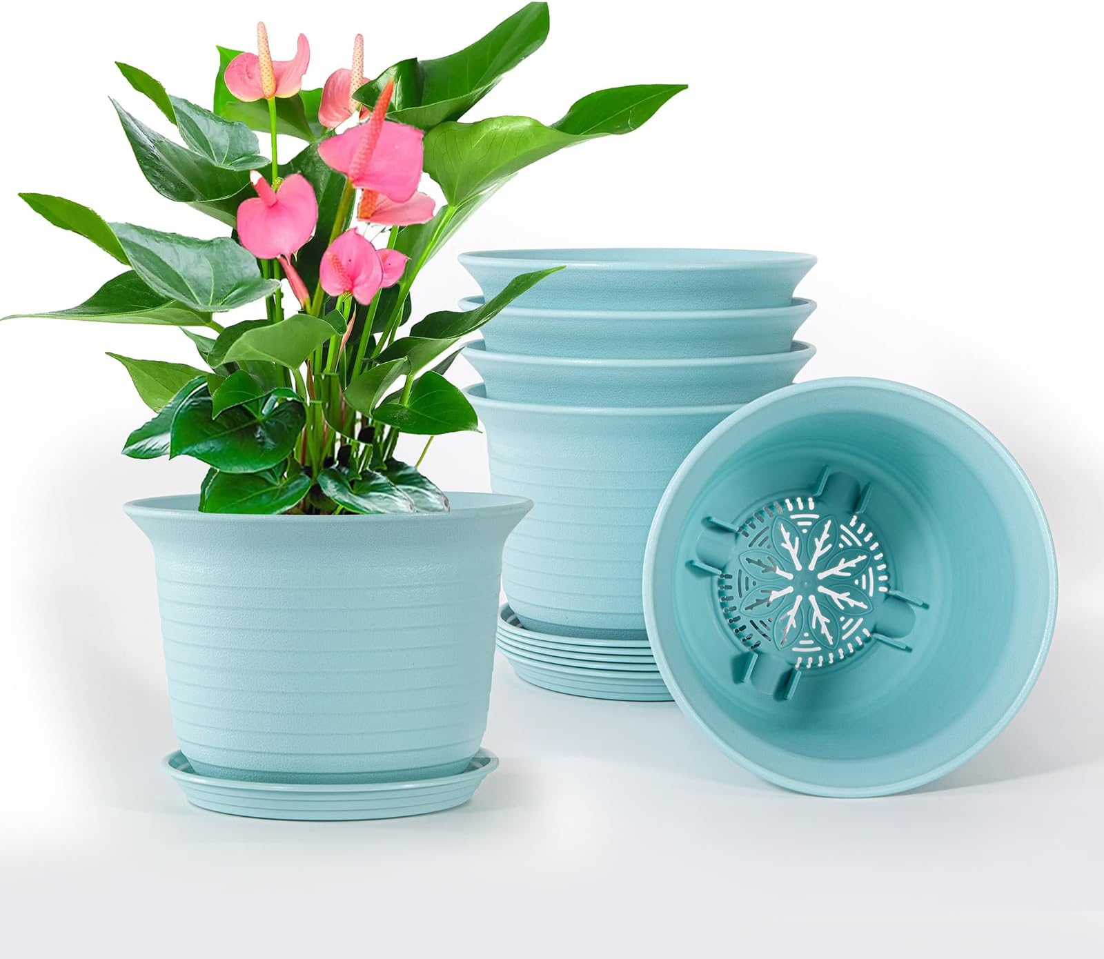 Amazon.com: SwinDuck 6inch 12Pack Plant Pots, Plastic Planter for ...