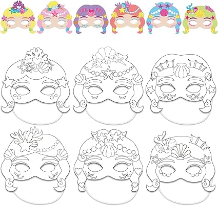 Amazon.com: Qyeahkj 36 PCS Mermaid Crafts Party Favors Color Your Own ...