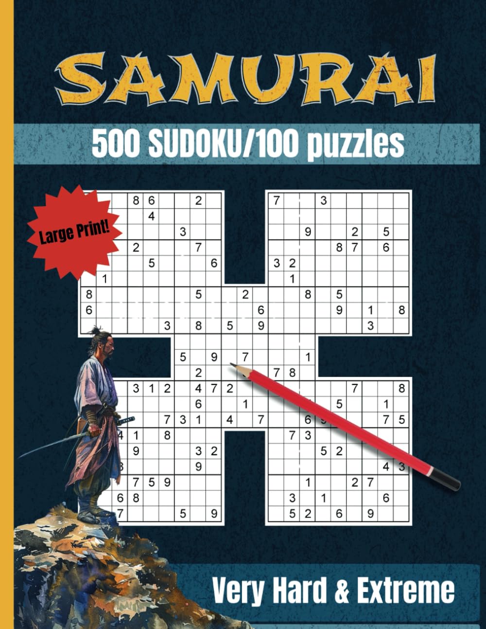 Samurai Sudoku: A Brain Games Book for Seniors and Adults. Advanced ...