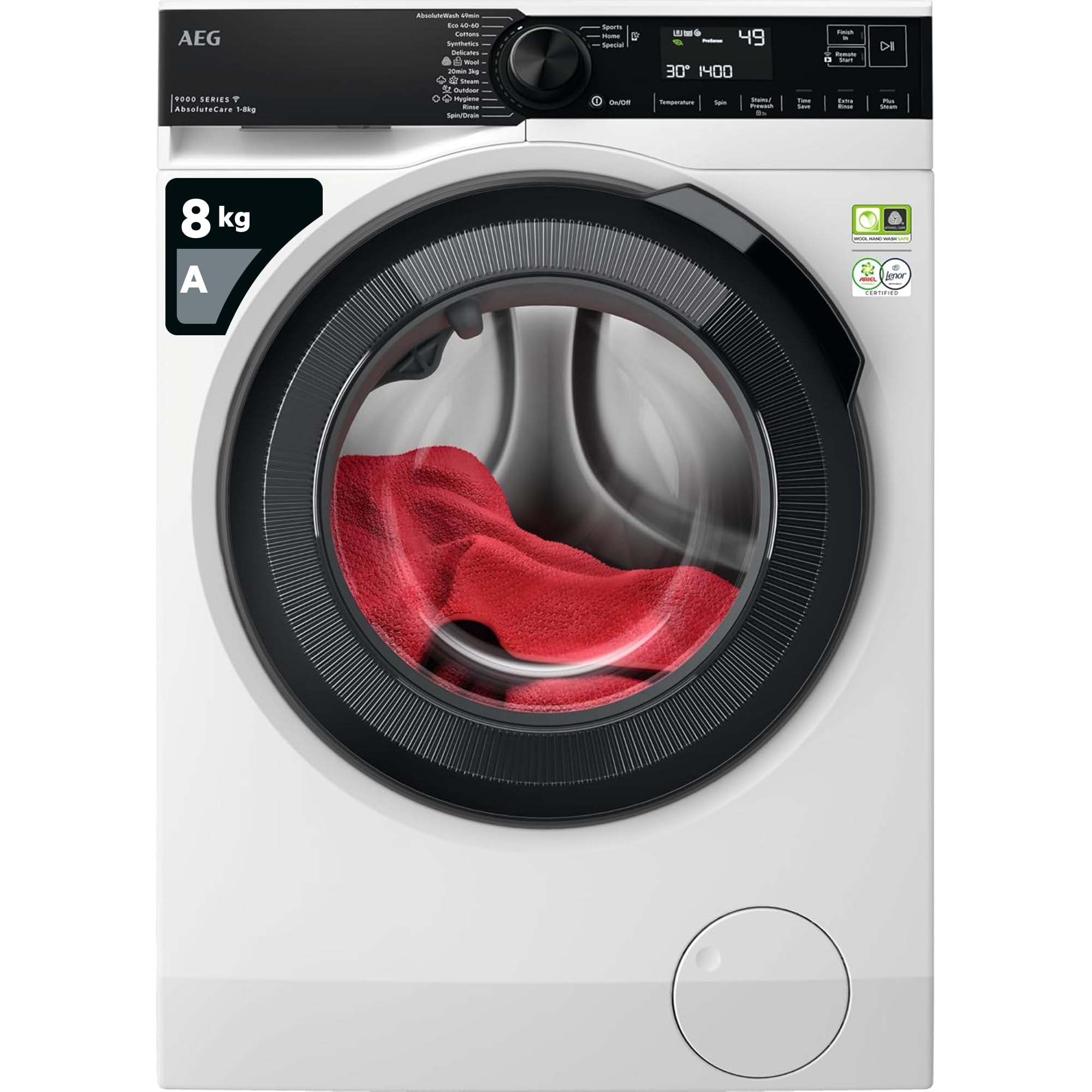 AEG 9000 Series Washing Machine LFR94846WS, AbsoluteCare, PowerCare ...
