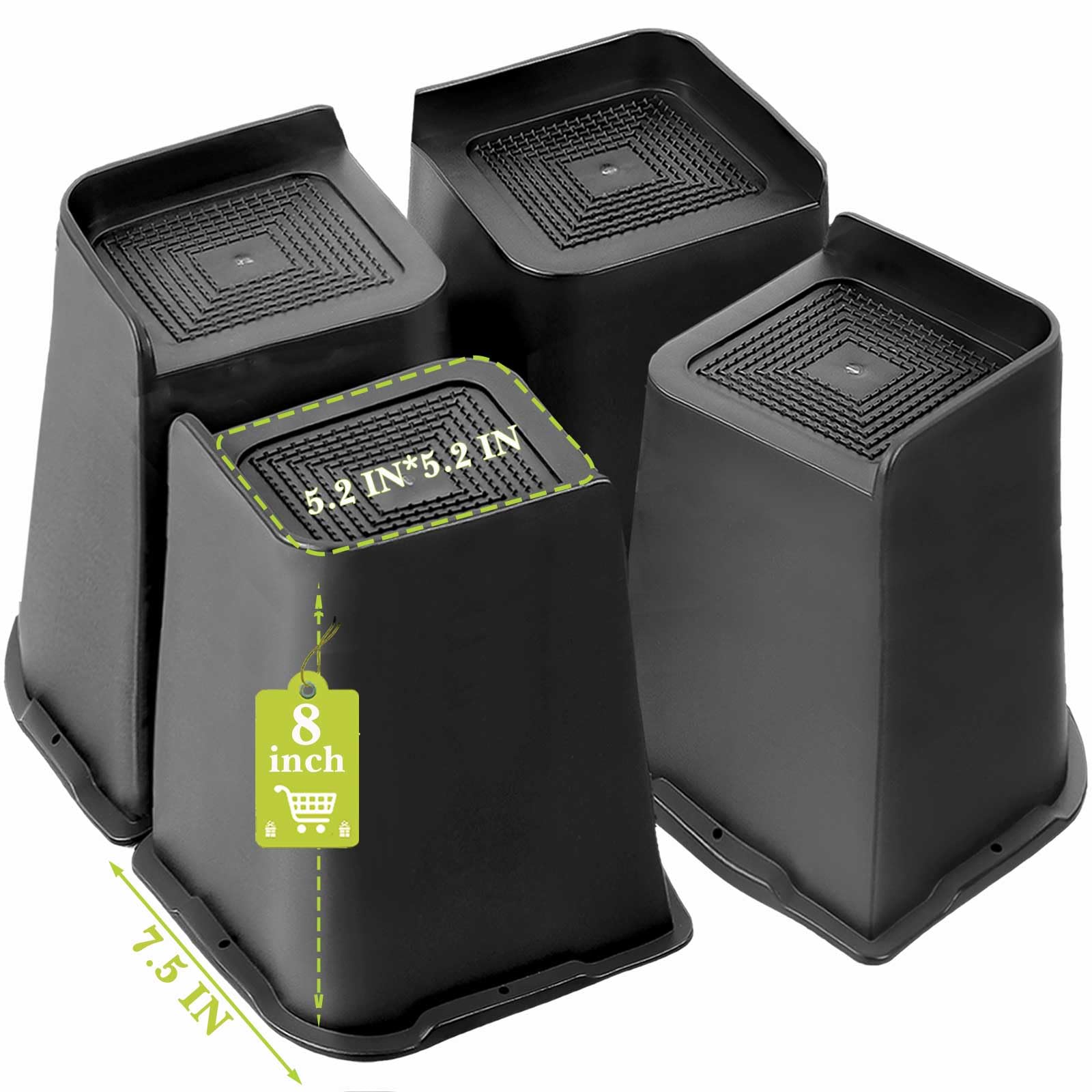 Amazon.com: Yookwutar Bed Risers 2 inch, 3 inch, 4 inch, 6 inch, 8 inch ...