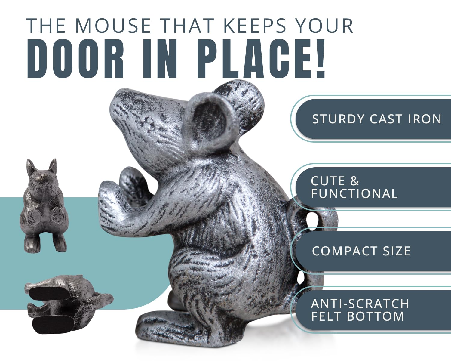 Snapklik.com : Cast Iron Mouse Door Stop By Comfify- Decorative Vintage Rustic Door Stop - Stop ...