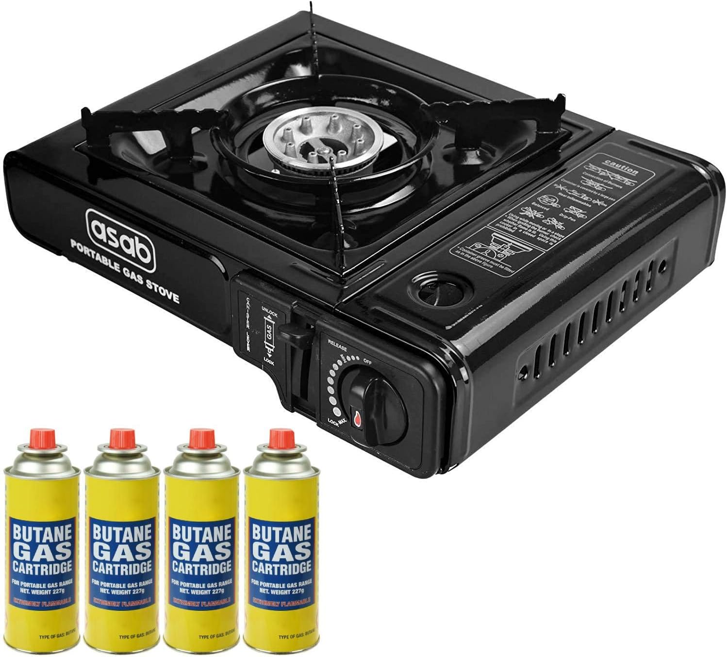 MARKSMAN Portable GAS COOKER Butane Camping Stove FREE Carry Case BBQ ...