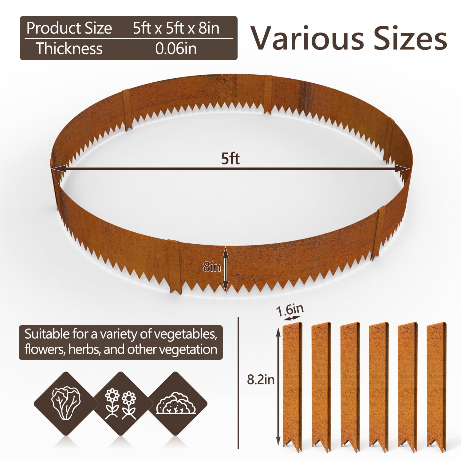 Snapklik.com : BUYYAH Cor-Ten Steel Landscape Edging