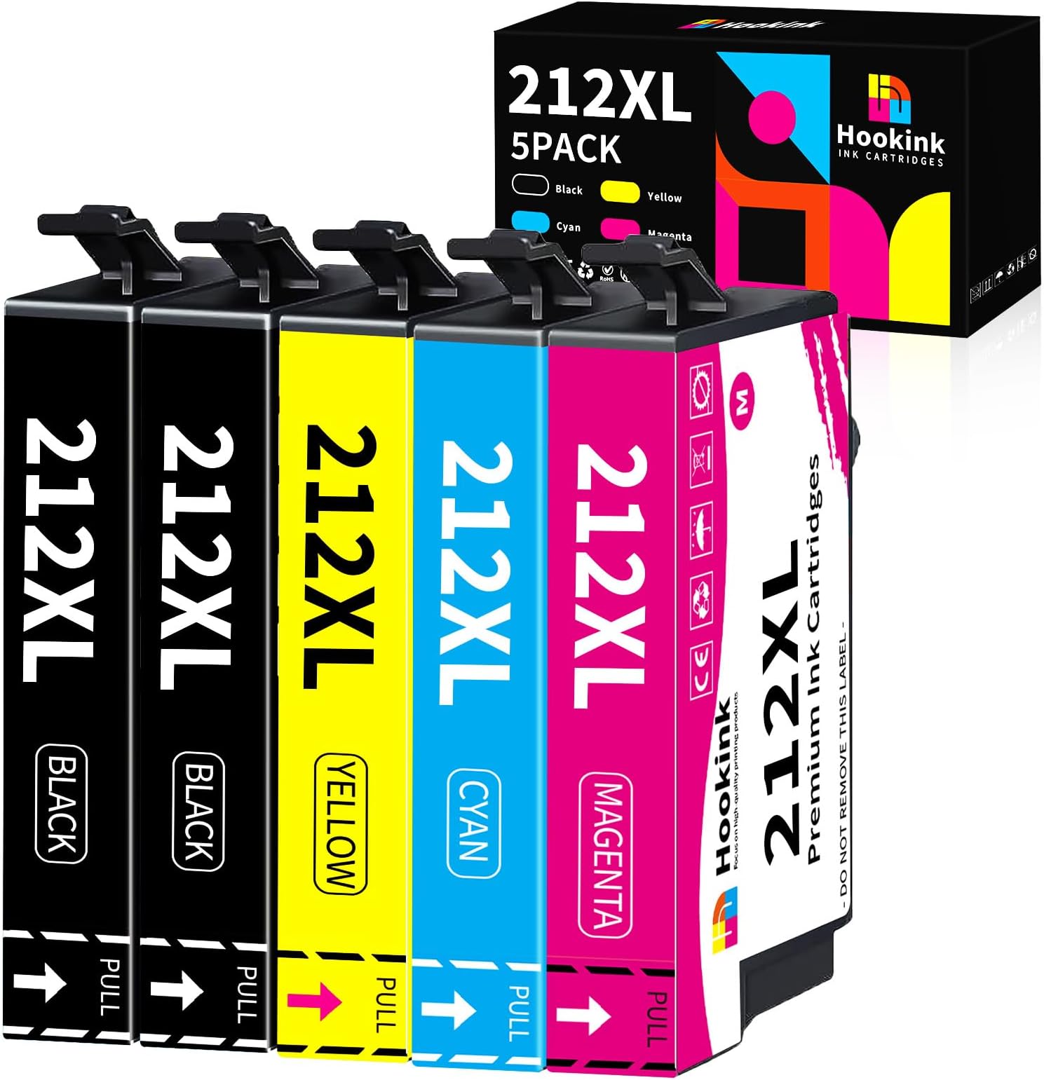 Hookink 212XL 212 Ink Cartridges Compatible for Epson 212XL Ink ...