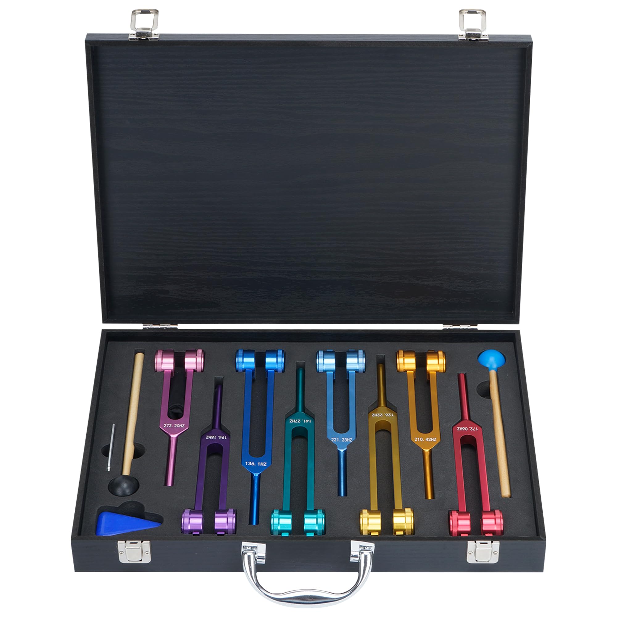 Amazon.com: yeshine Chakra Tuning Fork Set, 7 Chakra+1 Soul Purpose Weighted Solfeggio Tuning ...