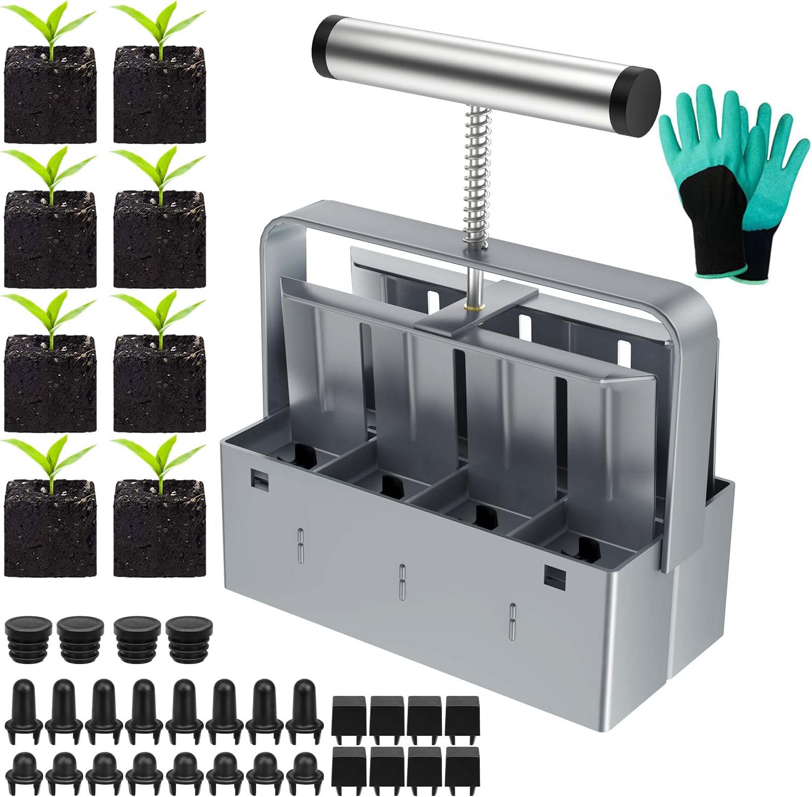 Amazon.com : Upgraded Soil Blocker, Soil Block Maker 2 inch, 8 Cell ...