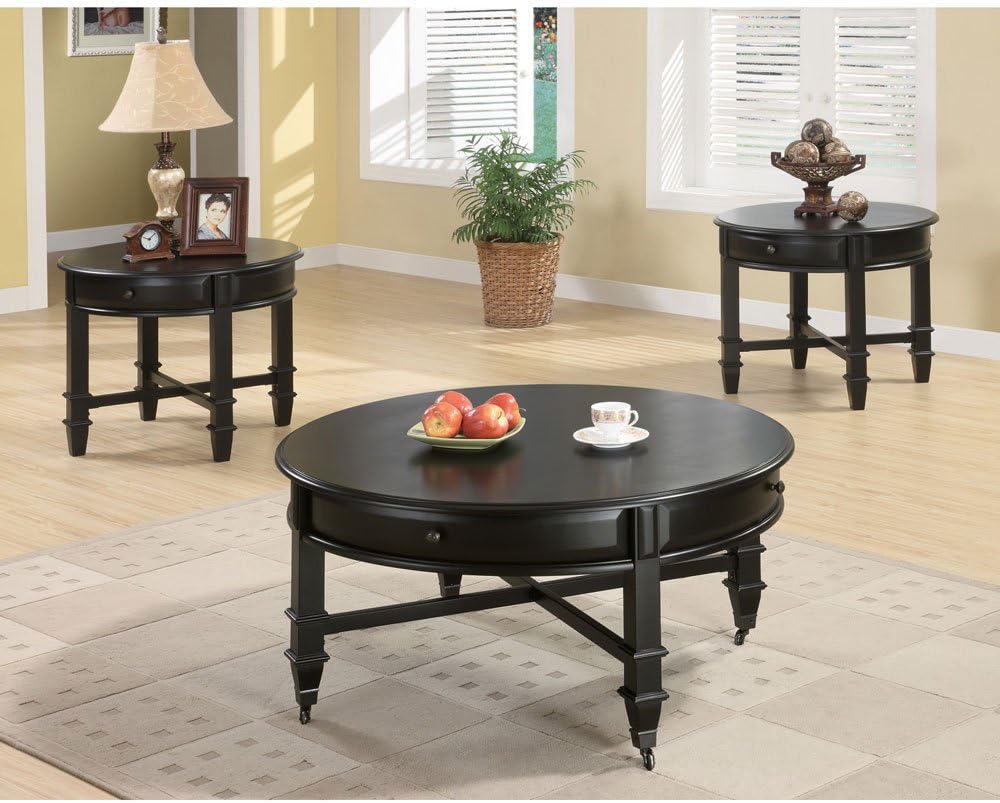 Amazon.com: Coaster Company Montrose Classic Round Cocktail Table ...