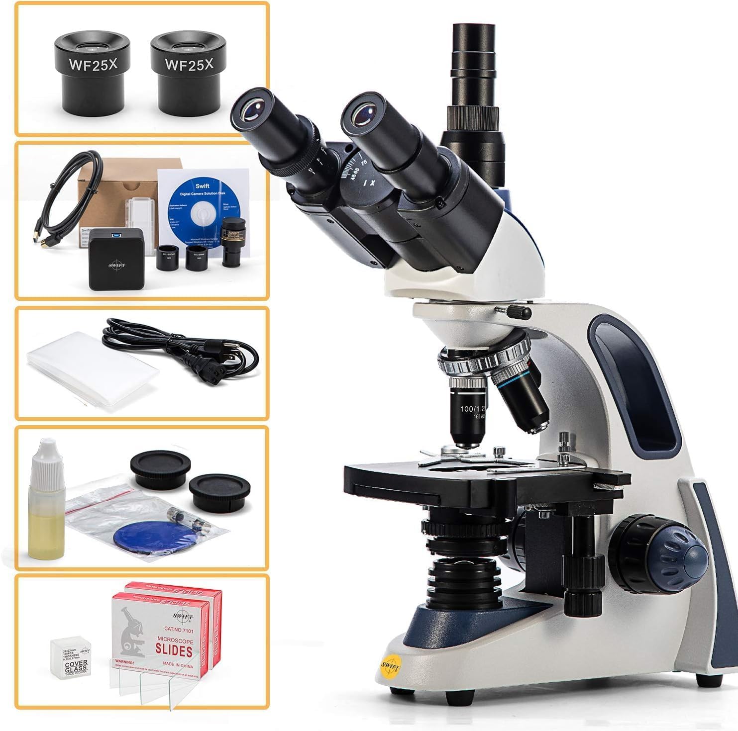 Snapklik.com : Swift Compound Trinocular Microscope SW380T,40X-2500X ...