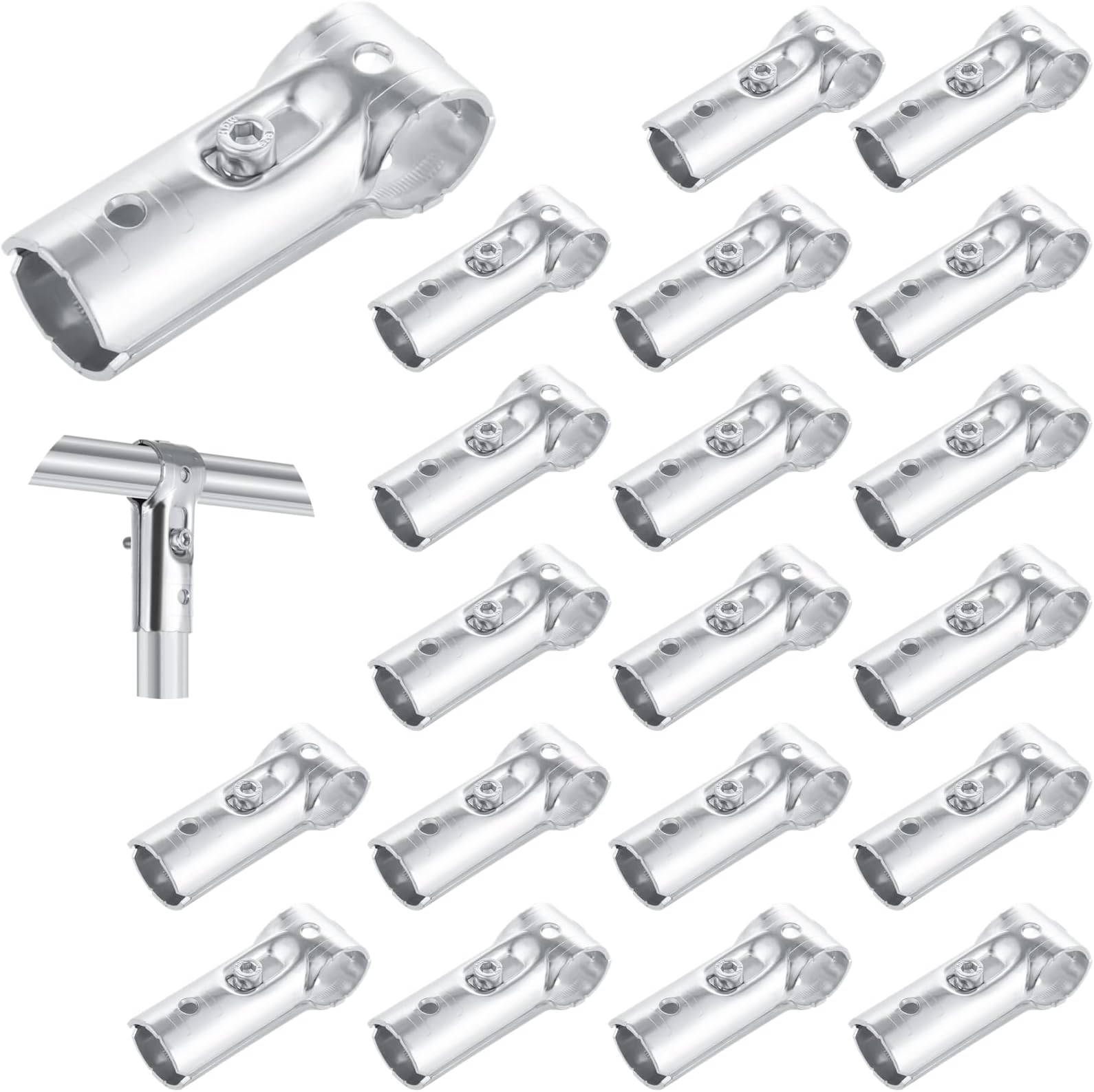 20 Pcs T Pipe Clamp Connectors for 3/4 x 3/4 Inch OD Pipes, Robust ...