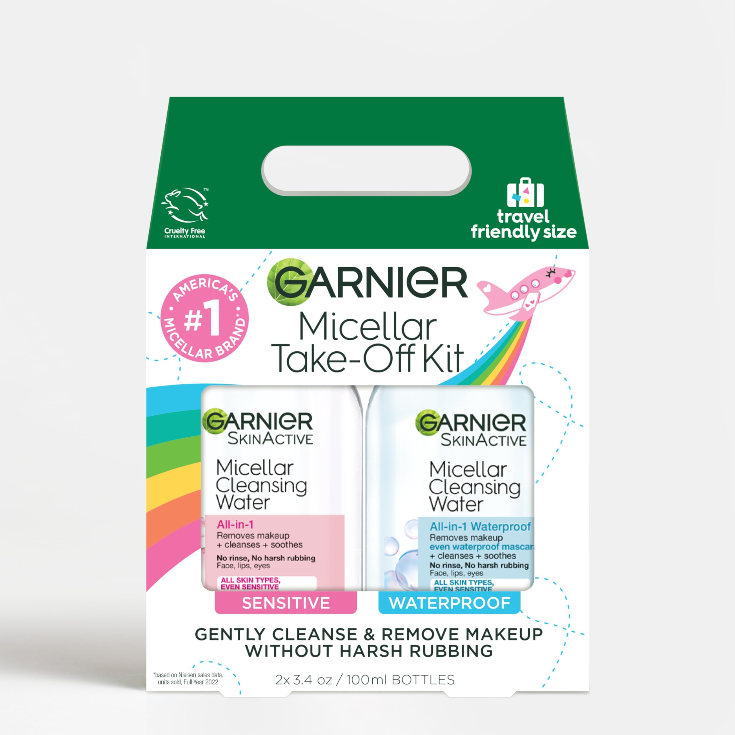 Amazon.com: Garnier Micellar Water Travel Size Take-off Kit, All-In-1 ...