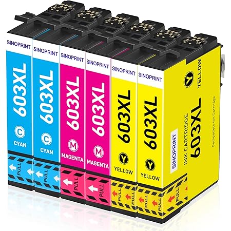 SINOPRINT 6 Pack 603XL Ink Cartridges Multipack for Epson 603 603XL Ink ...