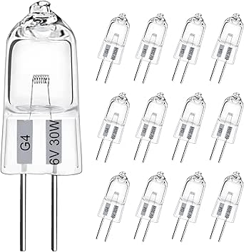 LedWekei G4 Halogen Bulbs,6v 30w Bulb Mini Spotlight Bulbs 2 Pin Clear ...