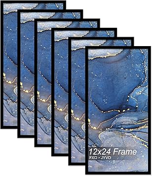 Amazon.com: Fxojyvo 12x24 Picture Frame Set of 6, Black Frame for 12 x ...