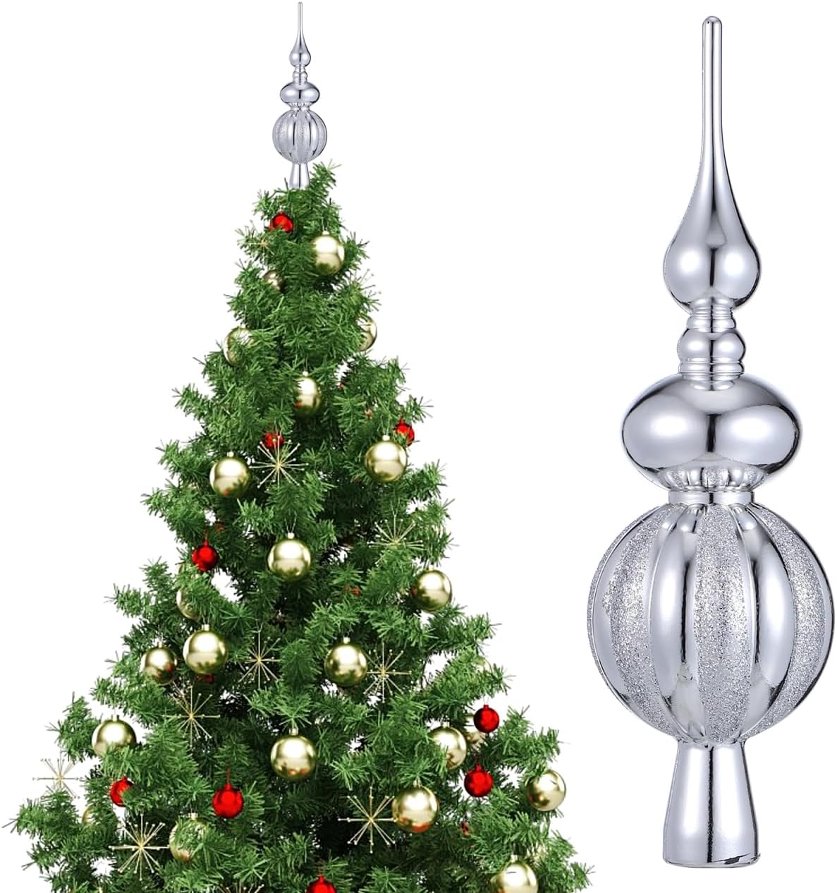 Amazon.com: BESPORTBLE Christmas Tree Topper Sliver Plastic Treetop ...