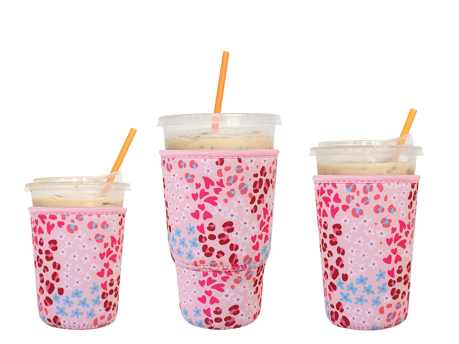 Amazon.com: 3 Pack Reusable Iced Coffee Sleeves - Xumbtvs Insulator ...