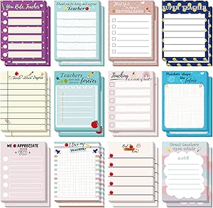 Amazon.com : 24 Pcs Teacher Notepads Teacher to Do List Sticky Notes ...