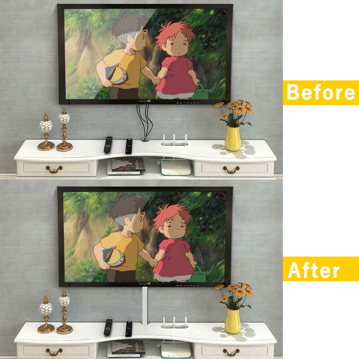 Square Cable Box PVC Trunking White Wall Cord Cover Cable Concealer On ...