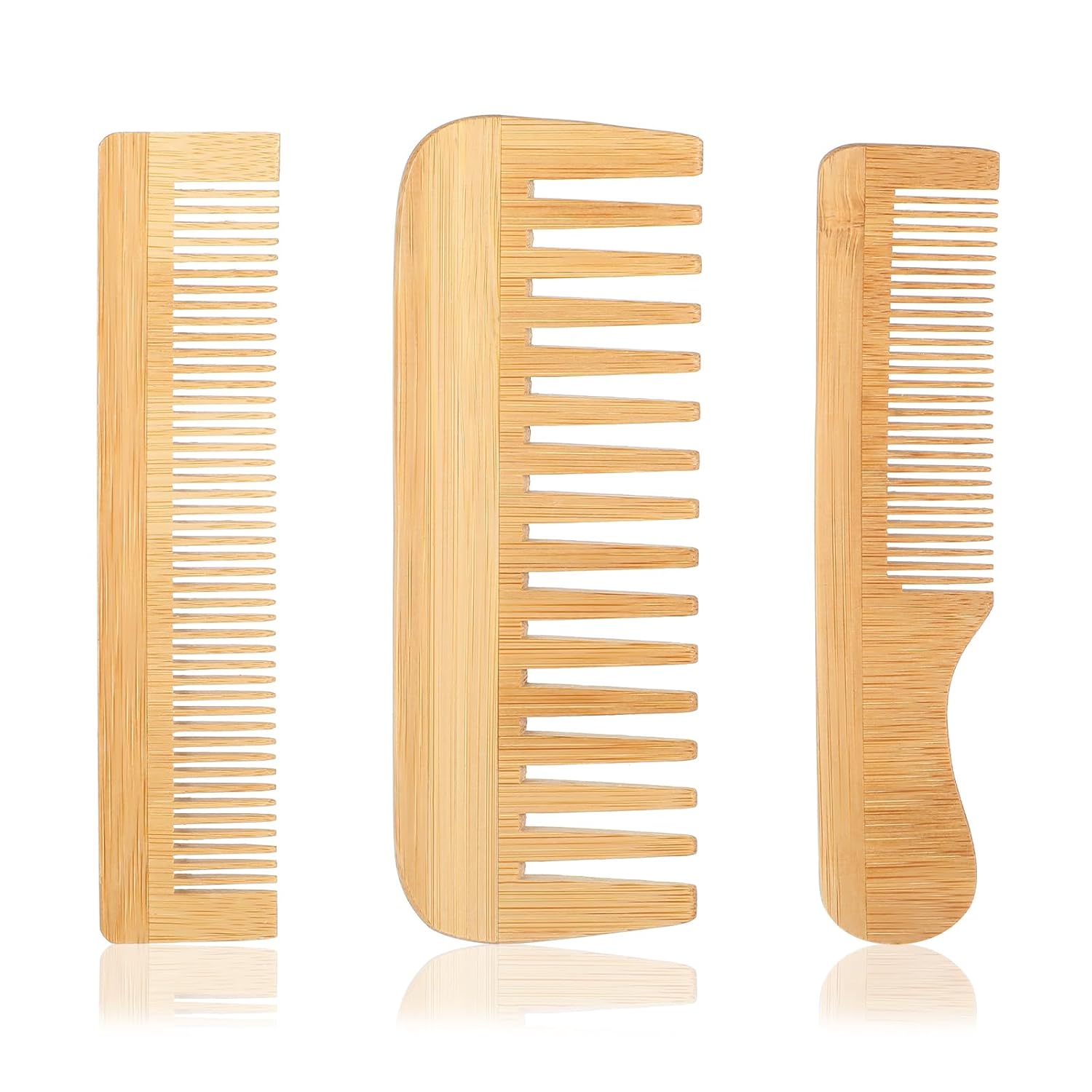 Amazon.com : 3 Pcs Bamboo Hair Comb, Wooden Comb for Women Men, Anti ...