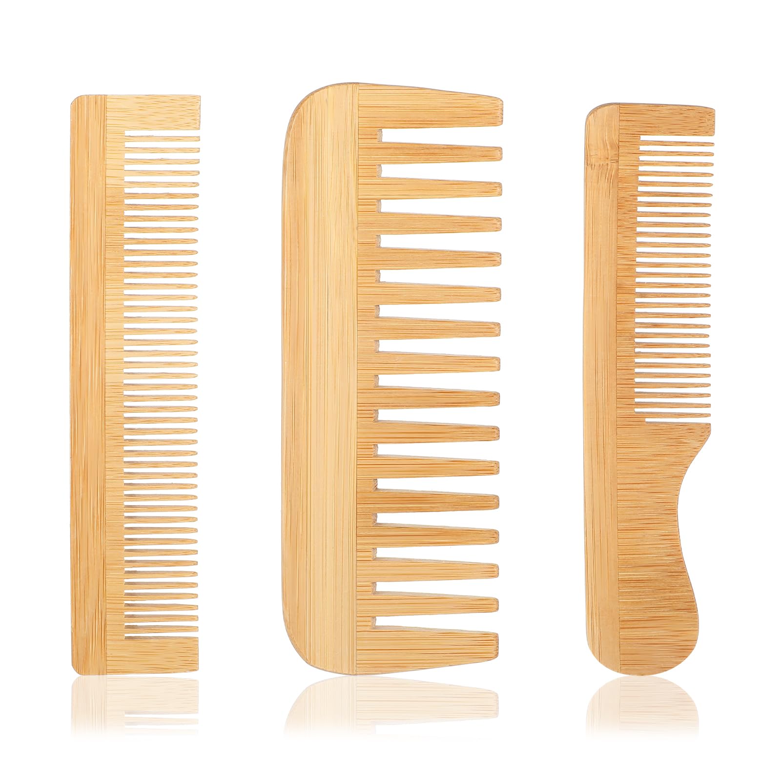 Amazon.com : 3 Pcs Bamboo Hair Comb, Wooden Comb for Women Men, Anti ...