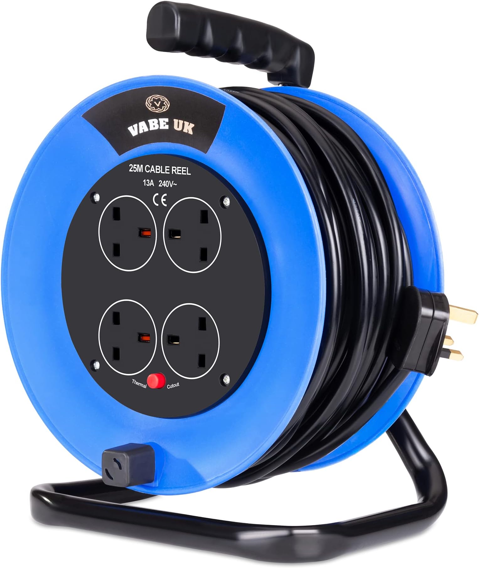 Masterplug LDCC2513/4BL-MP Four Socket Medium Open Cable Reel with ...