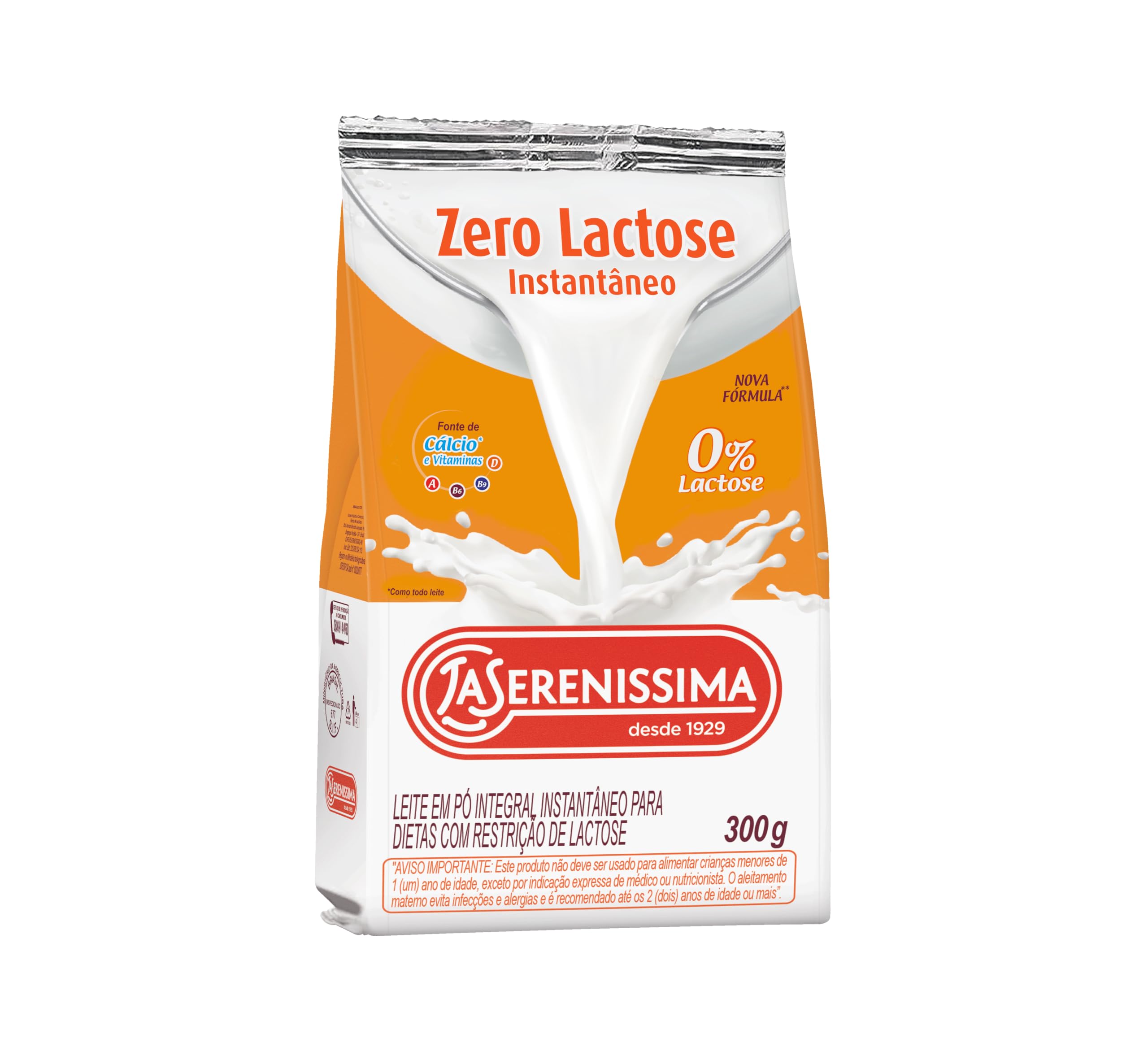 Leite em pó Integral Instantâneo Zero Lactose 300 g | Amazon.com.br