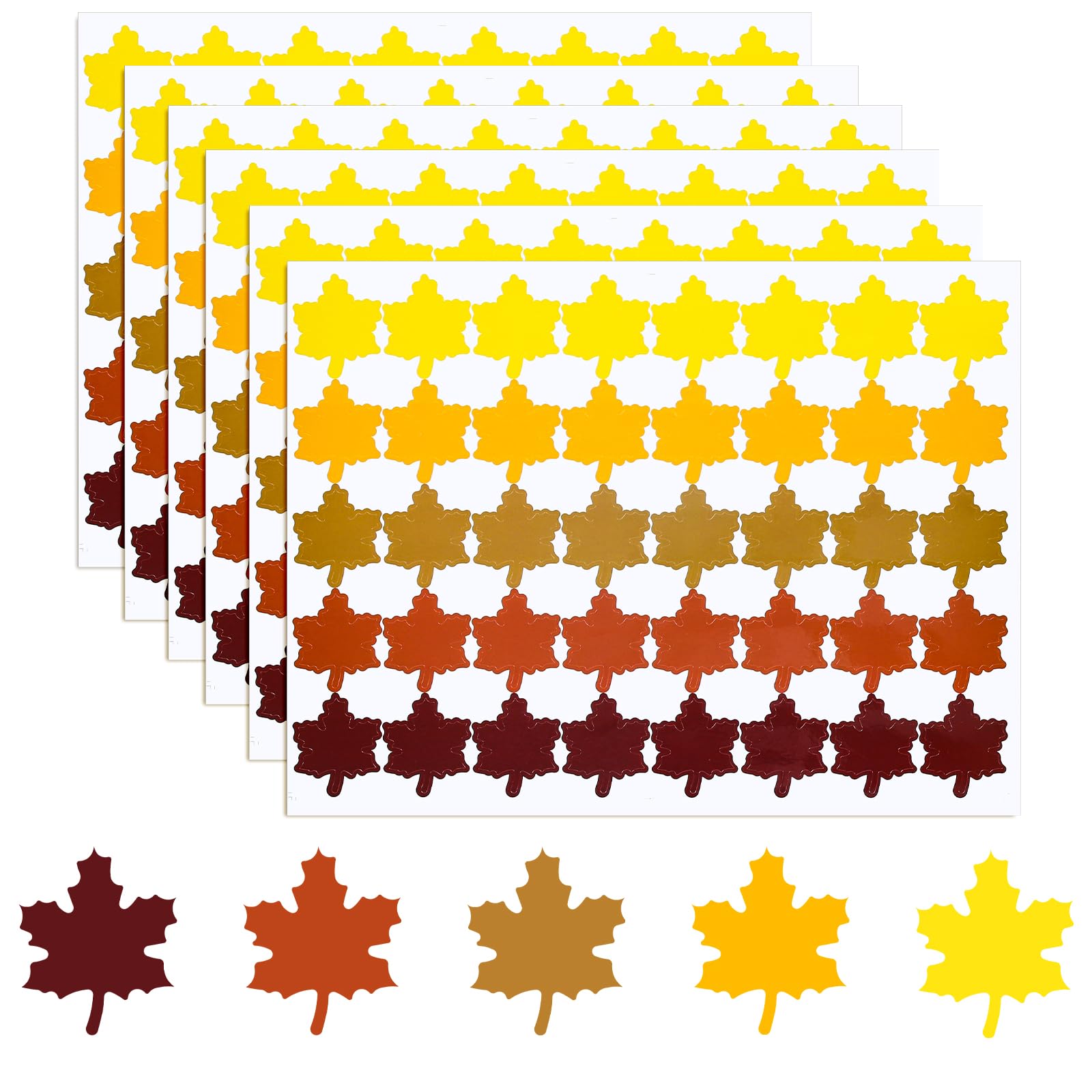 Amazon.com: Whaline Fall Maple Leaves Stickers Maple Leaf Shape Decal ...