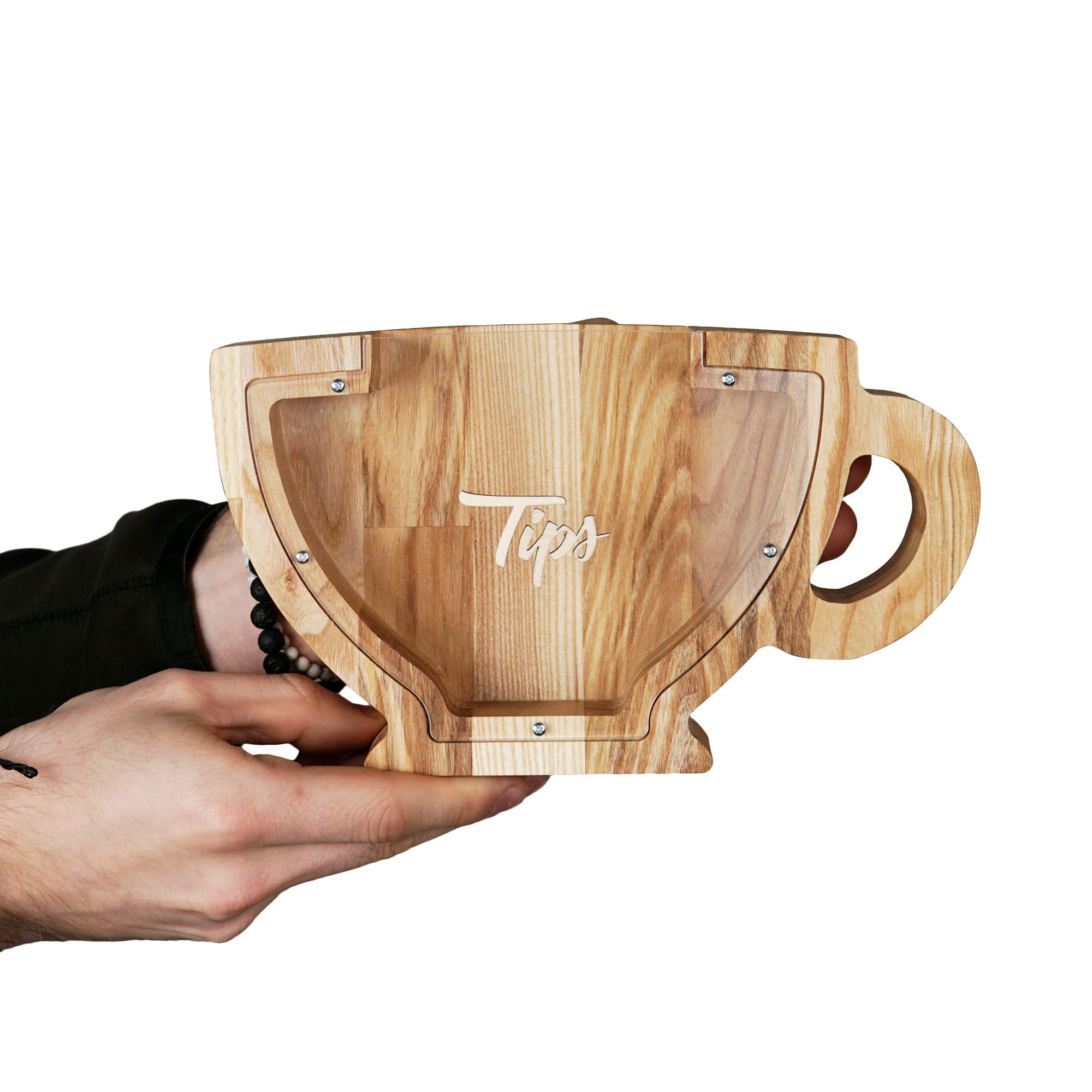Snapklik.com : Wood Tips Jar For Restaurant, Tip Boxes For Money, Tip ...