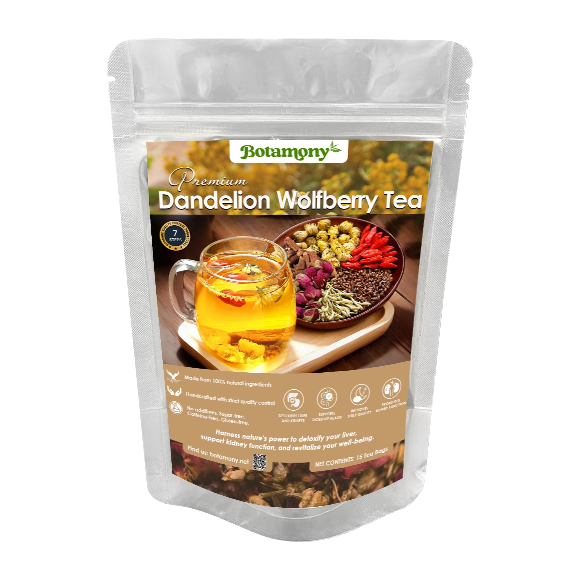 Amazon.com : BOTAMONY Premium 15 Dandelion Wolfberry Tea Bags Organic ...