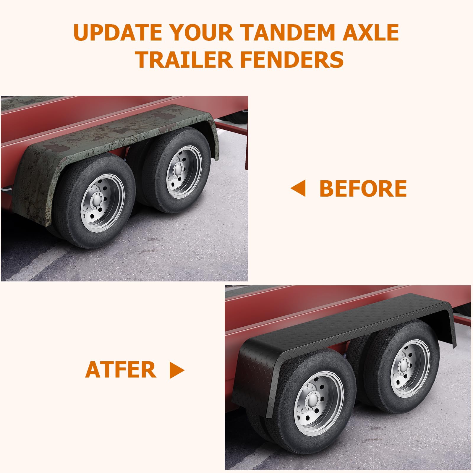Snapklik.com : Trailer Fenders,2 Pack Tandem Axle Trailer Fenders Fit ...