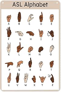 Amazon.com: Anomadassi Asl Alphabet Poster 8 X 12 Inches Asl Alphabet ...
