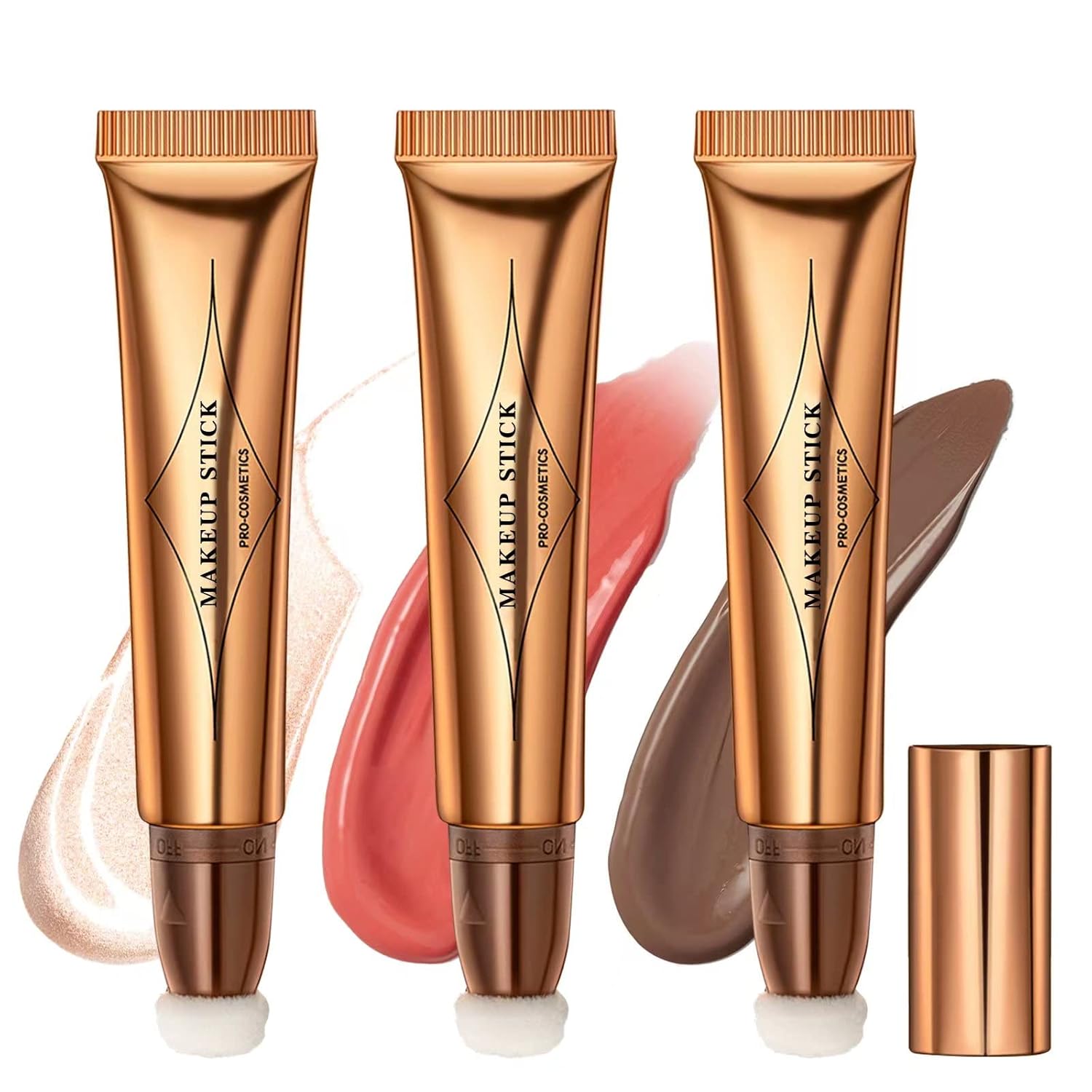 Amazon.com: NewBang 3pcs Contour Beauty Wand Blush Highlighter ...