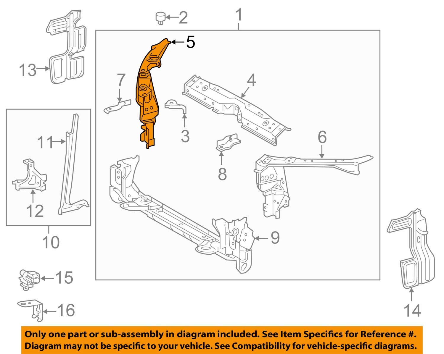 Toyota 53202-02150 Radiator Support Sub Assembly : Amazon.in: Car ...
