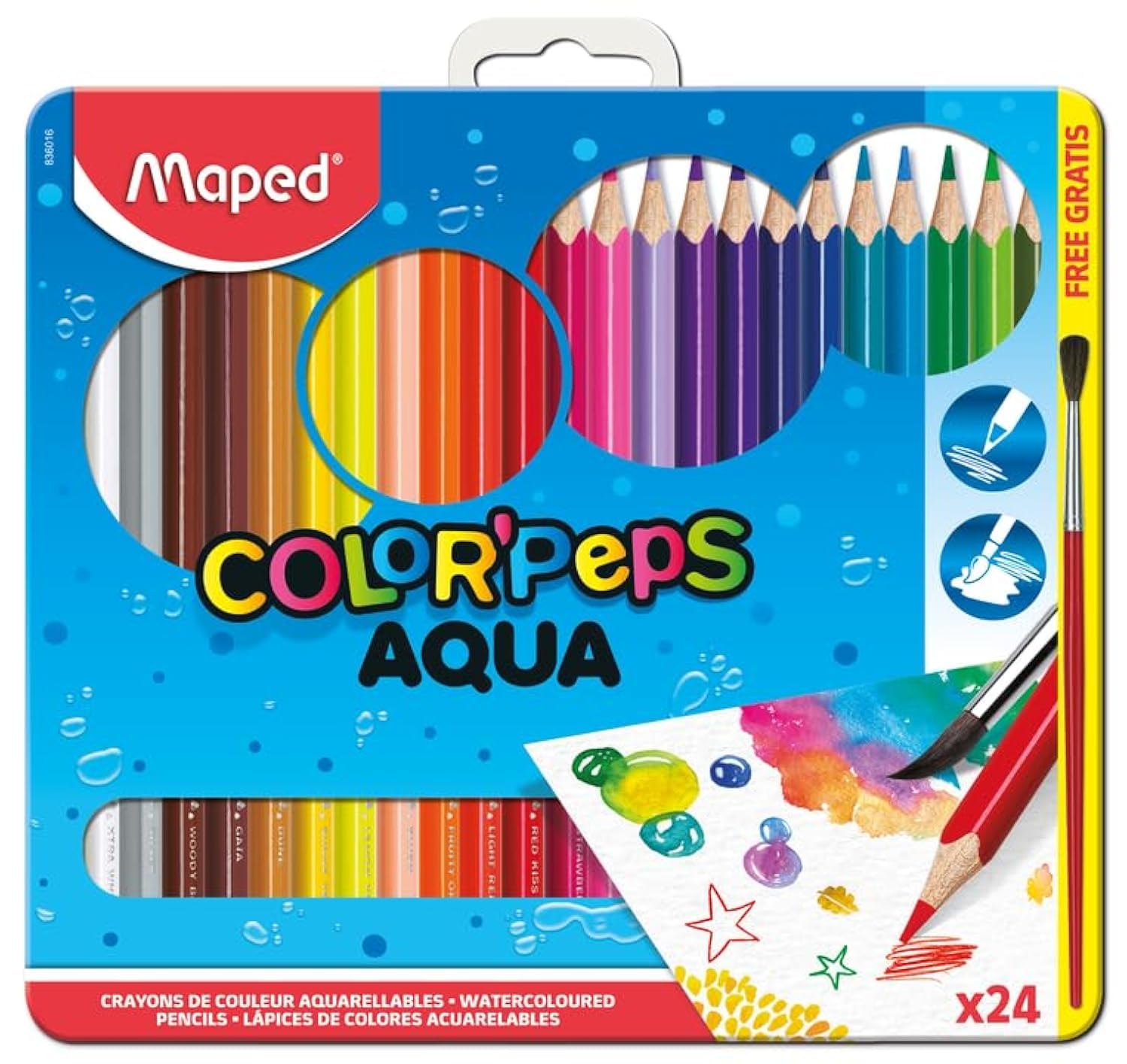 Maped Color'Peps Aqua Water Color Pencil Set - Pack of 24 : Amazon.in ...
