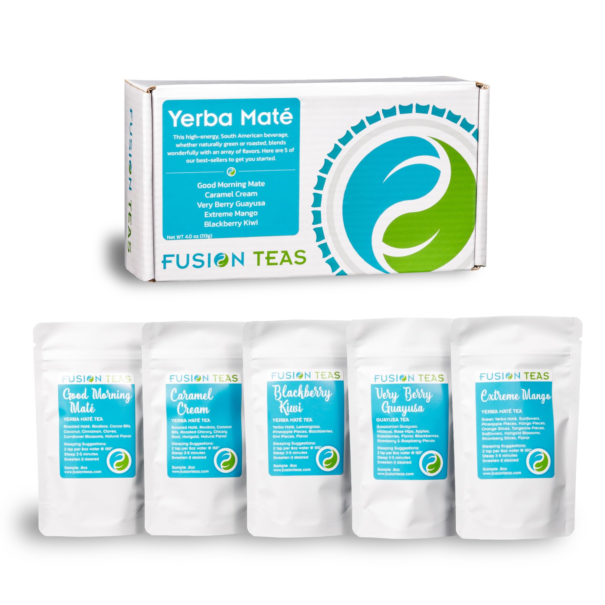 Amazon.com : Yerba Mate Sampler Set, An Assortment of 5 High-Energy ...